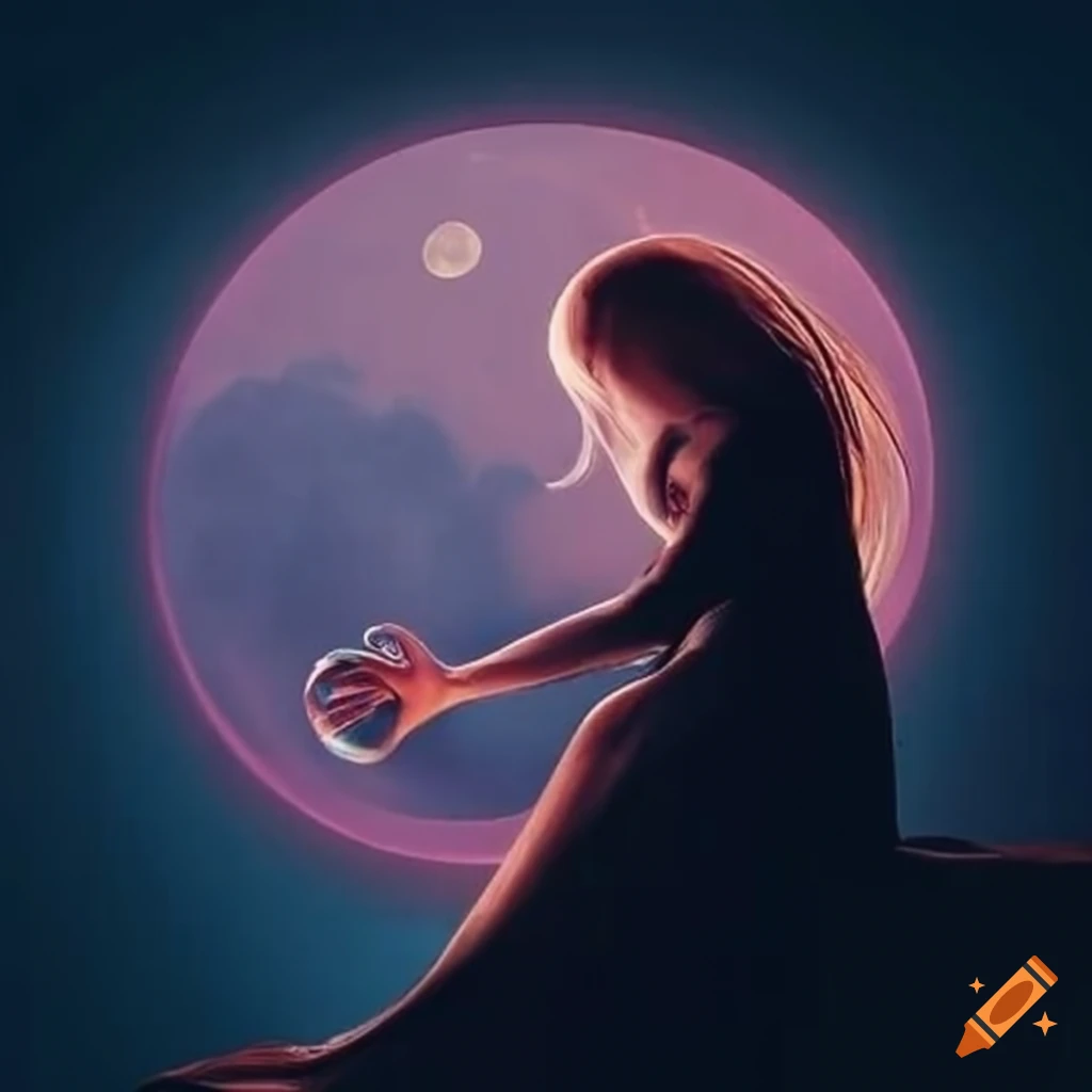 Right hand letting the moon go