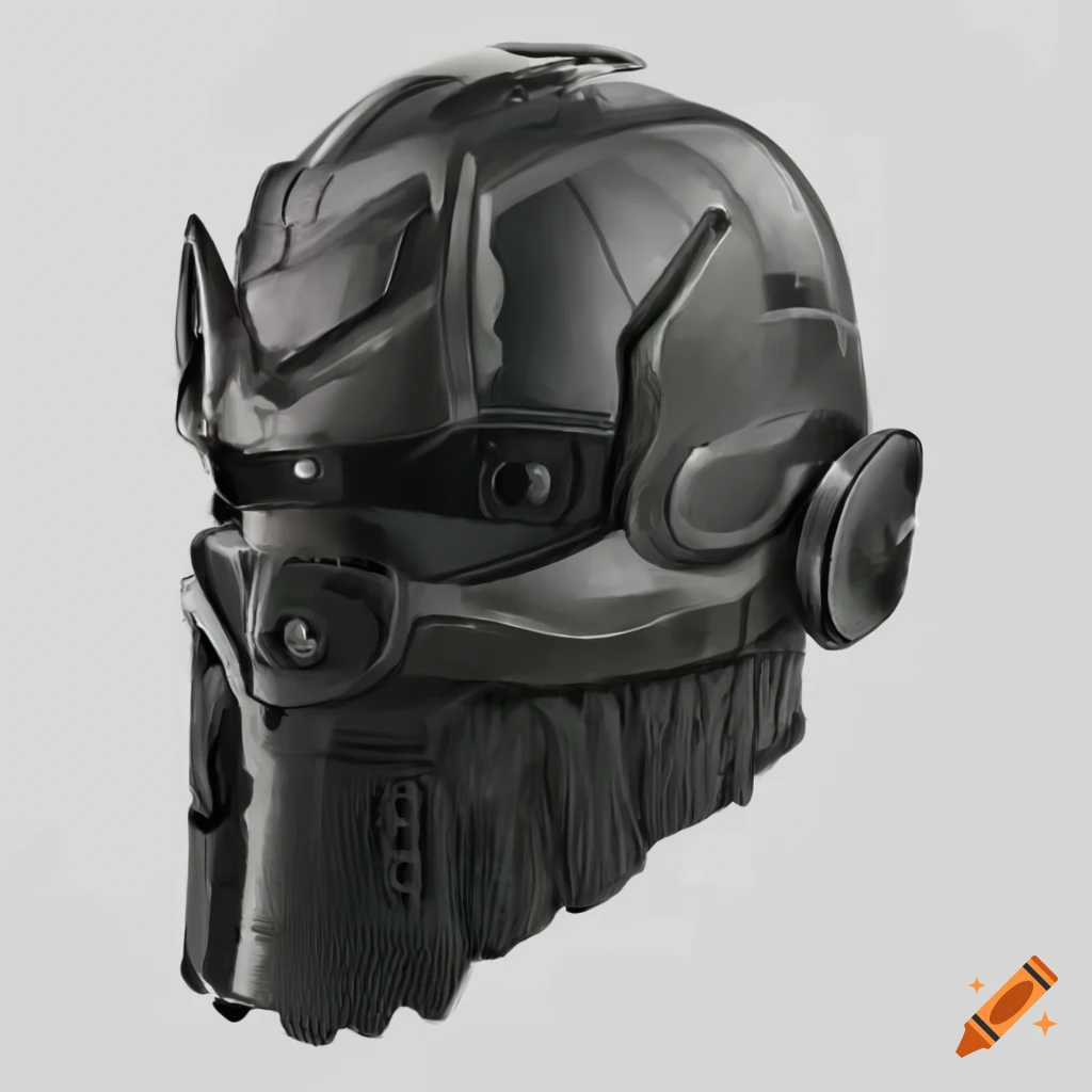 Cyber helmet with beard