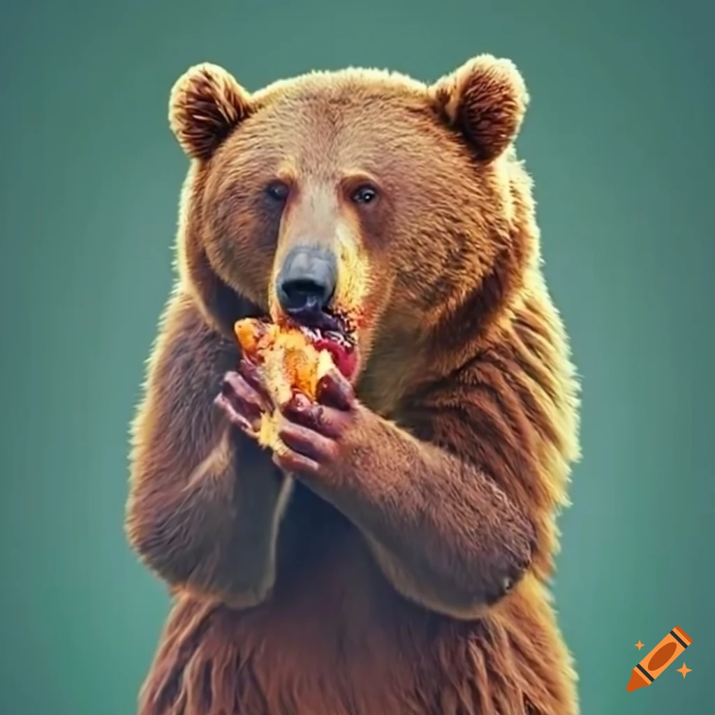 Bear eating a kebab