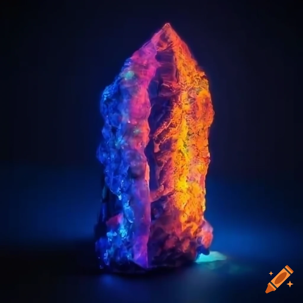 Glowing salt crystal sculpture made of of translucent lava, inspired by ...