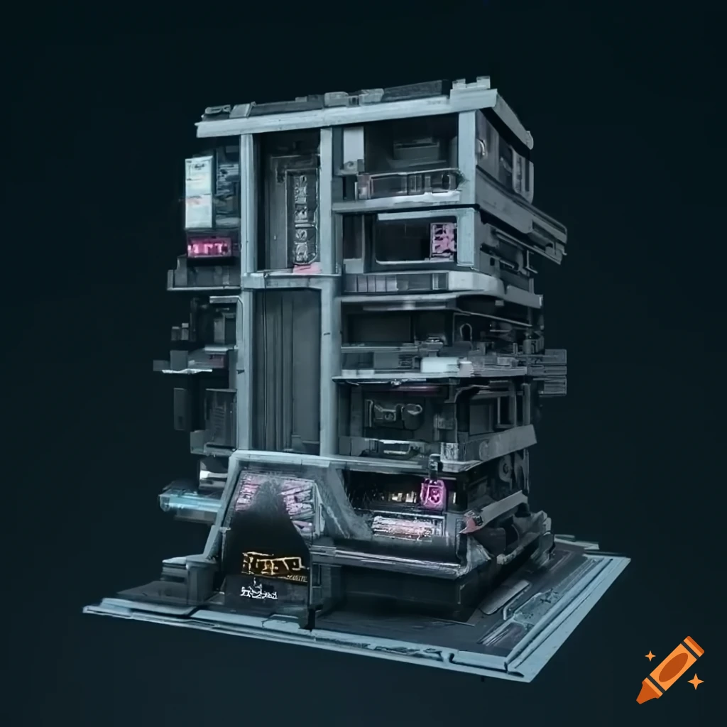 Cyberpunk dystopian housing unit on Craiyon
