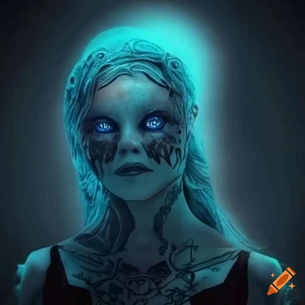 “Humanoid with pale bluish skin. Their eyes possess a faint blue ...