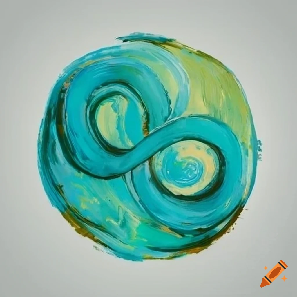 Van Gogh-inspired brushstroke of an infinite symbol on white background ...