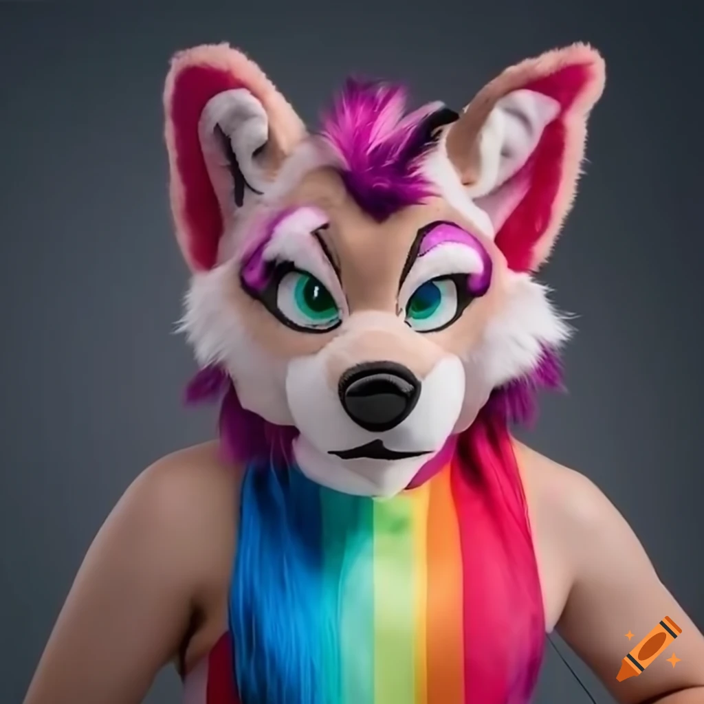 A fursuit in a pride parade