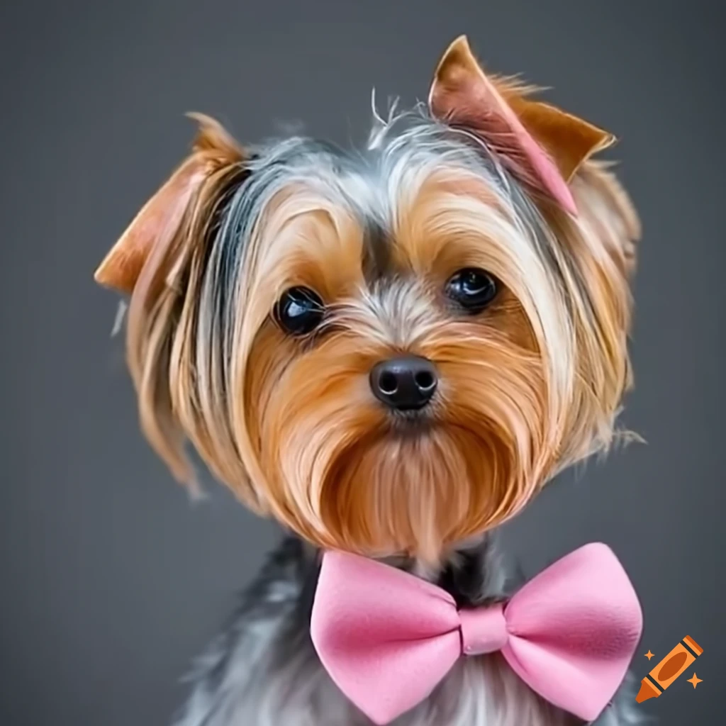 Cute Yorkie With Bow