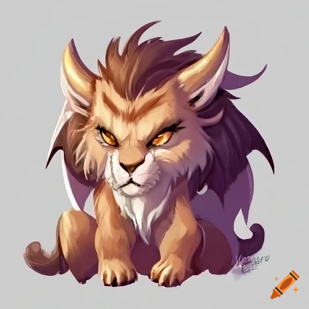 Cute manticore. sd charactor, on Craiyon