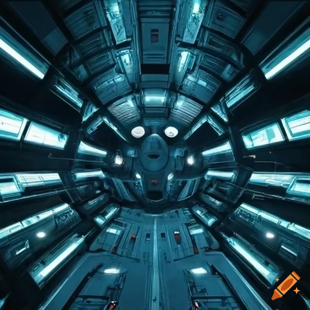 Impressive space academy with a blend of futuristic and vintage design