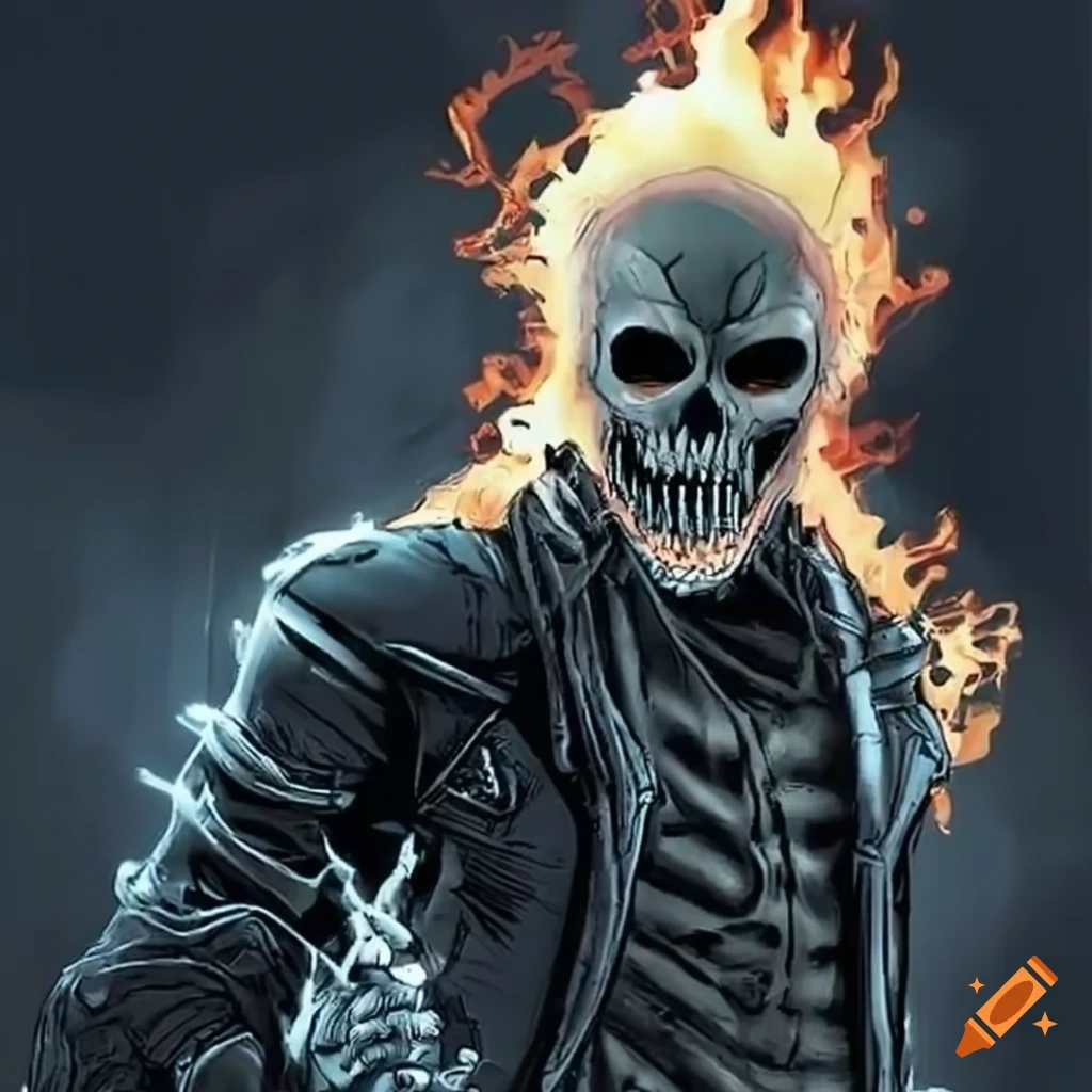 Ghost rider in harley davidson
