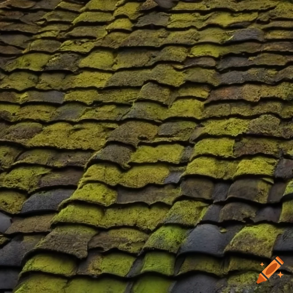 Roof texture with moss