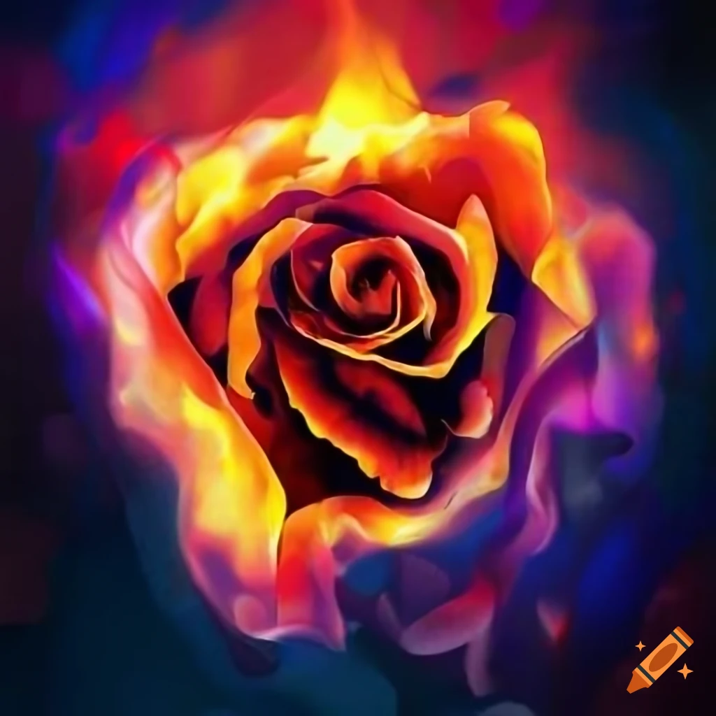 Fire made rose