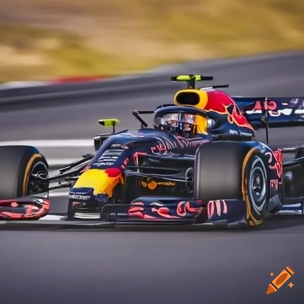 Red bull racing car speeding on the track at zandvoort circuit