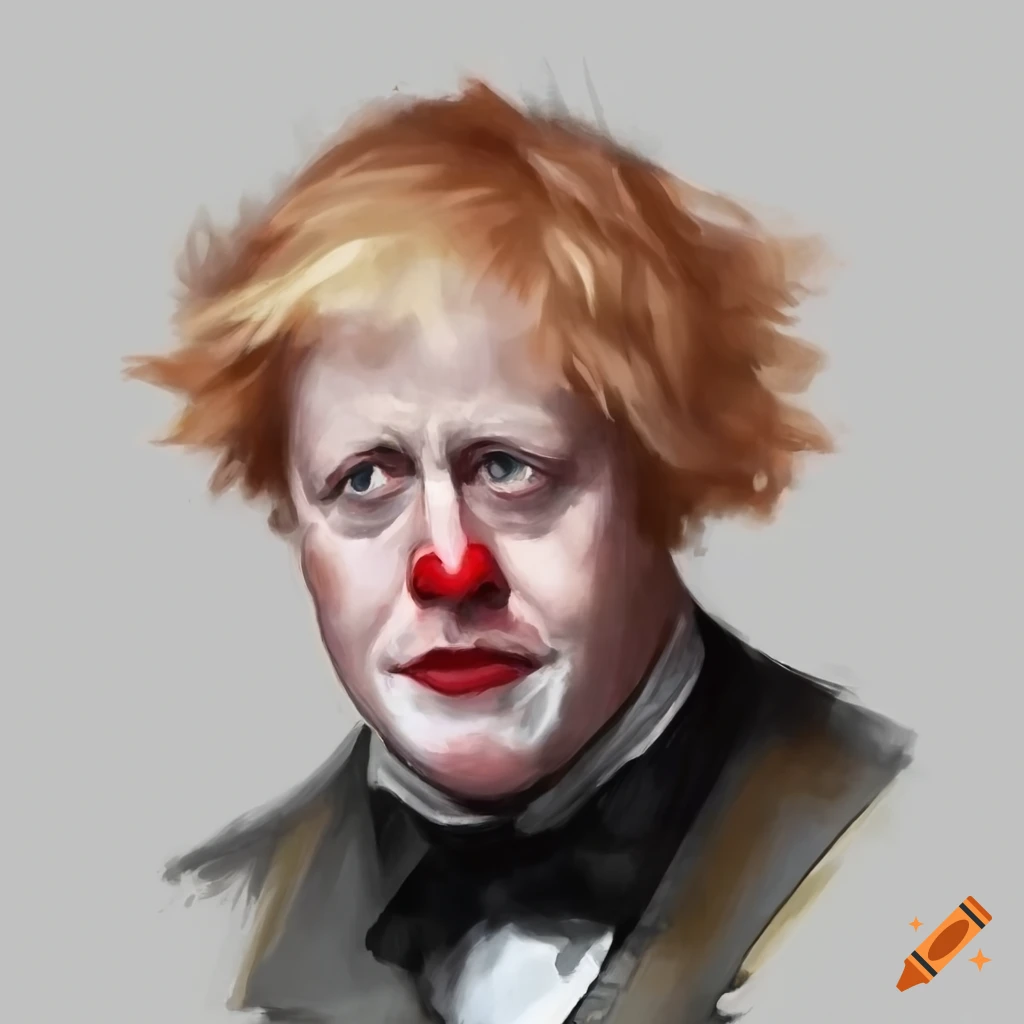 Boris johnson victorian clown portrait