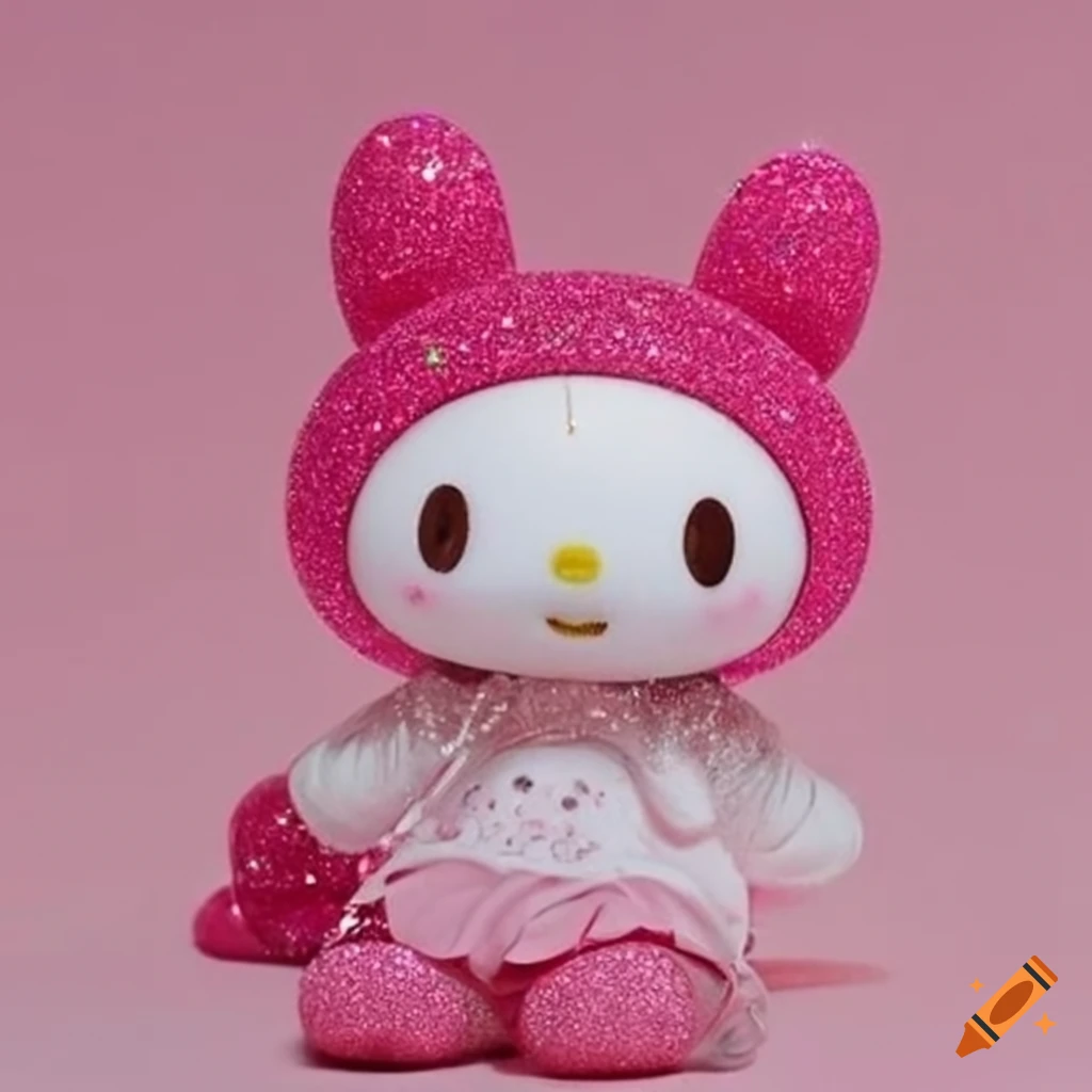 My melody, pink, y2k mcbling, glitter on Craiyon