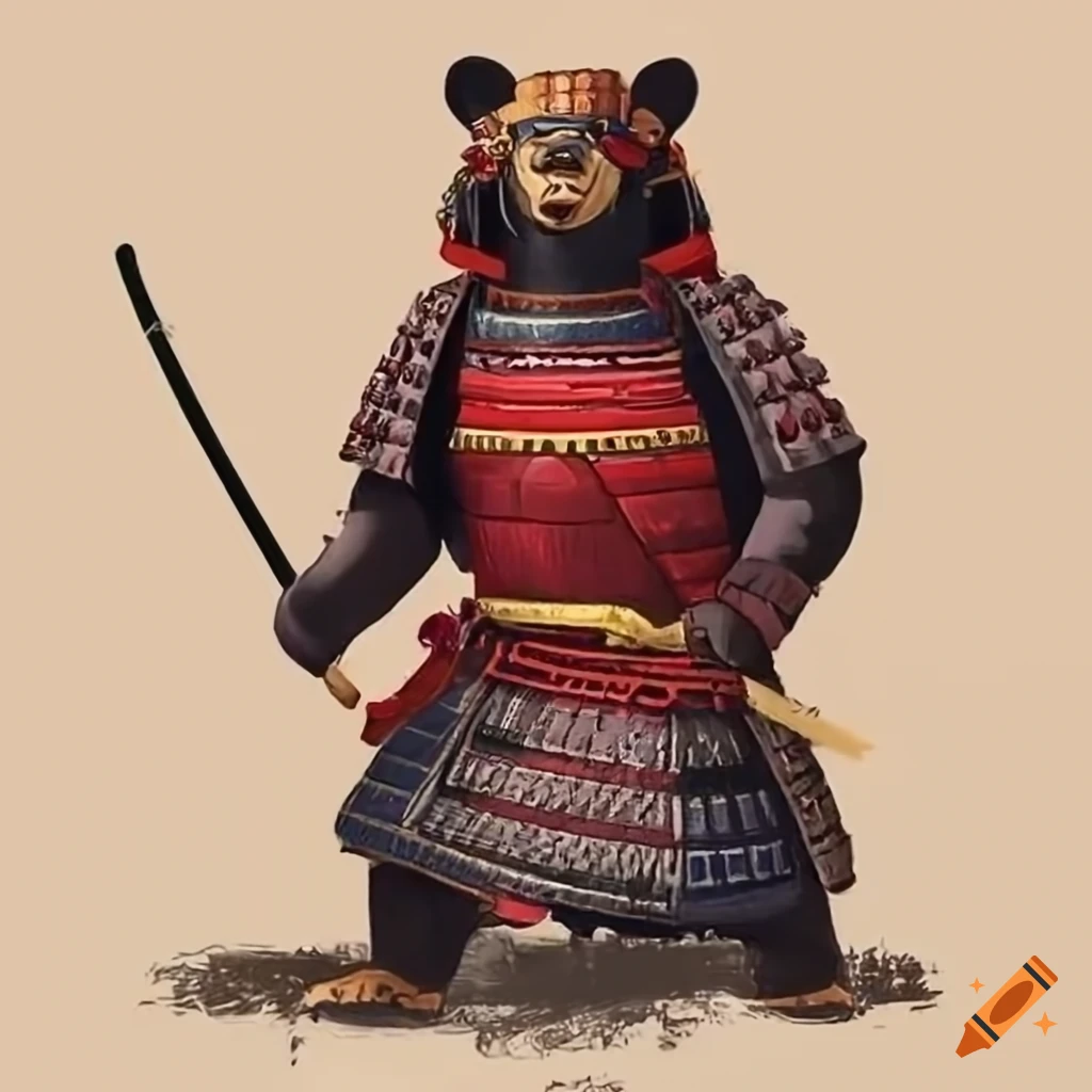 Samurai bear on Craiyon