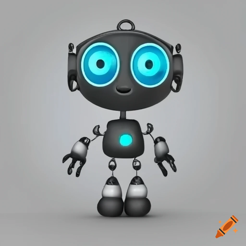 Cute little 3d robot, holding a sign