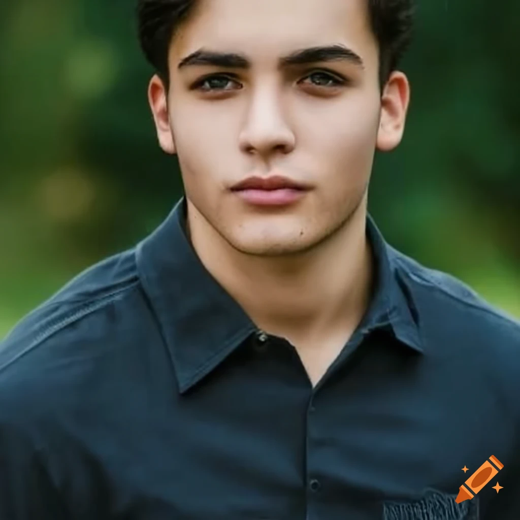 A young man with skin the color of honey, black hair, and amber eyes on ...