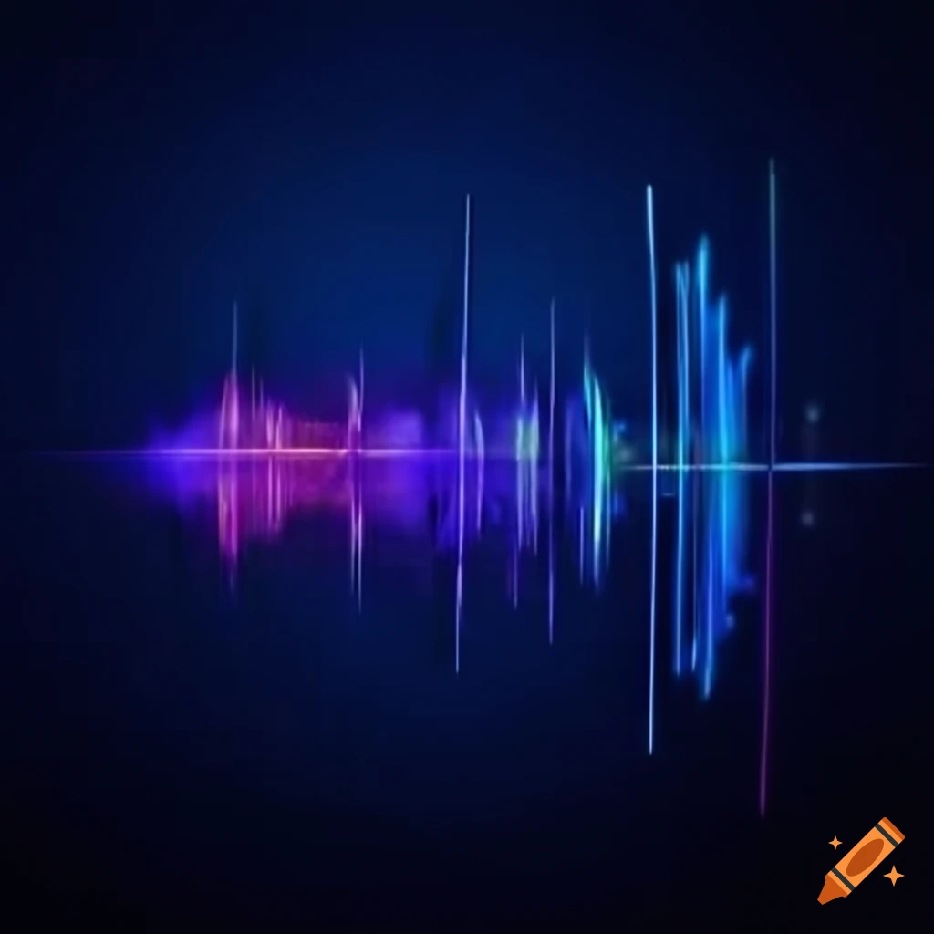 Create the photo of two stars connected with sound waves