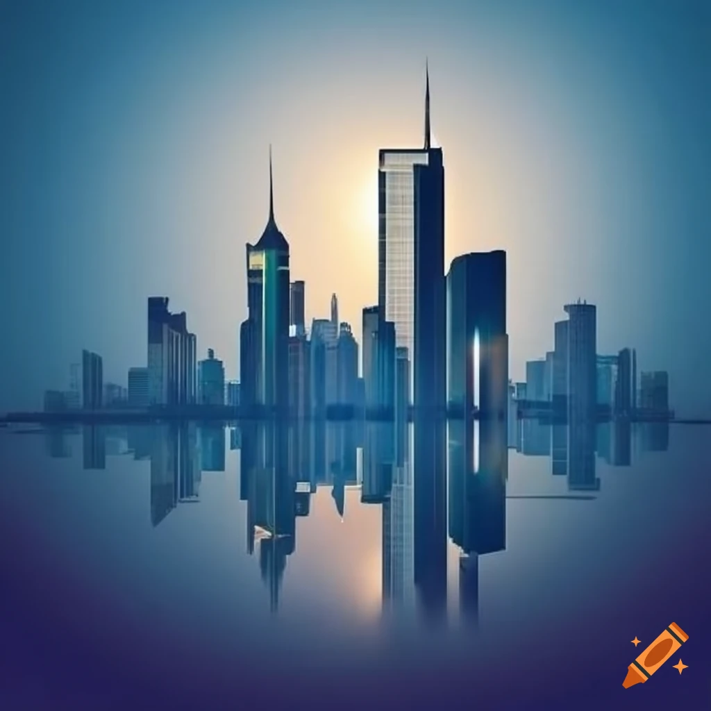 City skyline with high rises