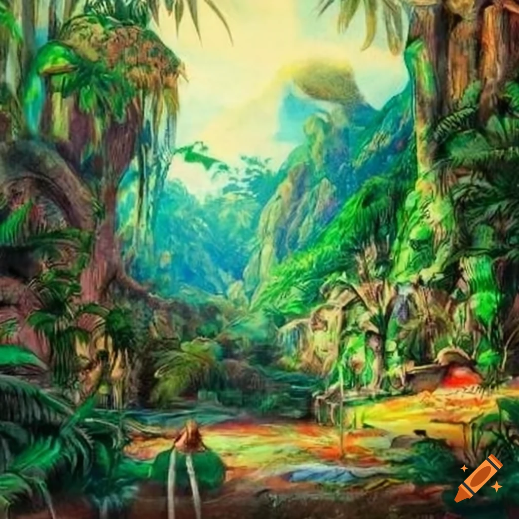 Jungle landscape panorama by Mexican artist Francisco Eppens Helguera ...