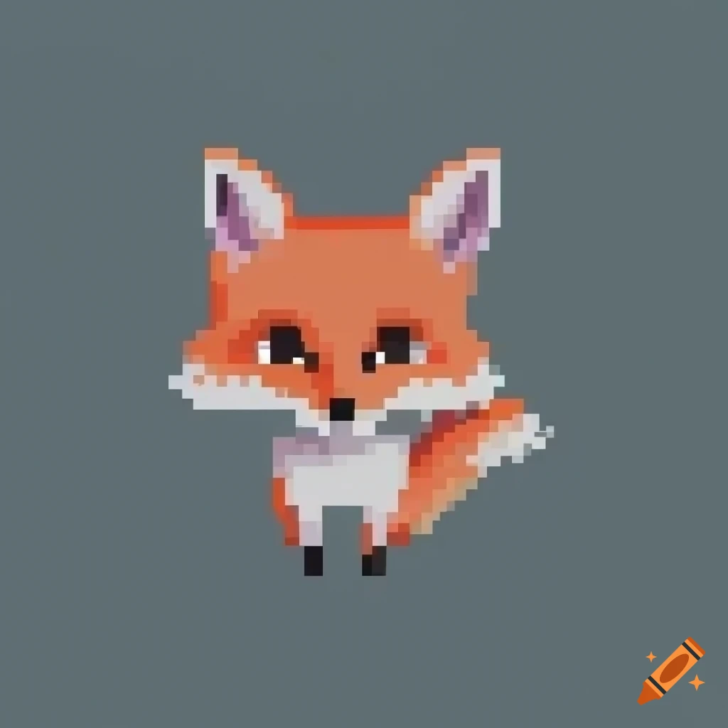 Simplistic 2d pixel drawing of a fox