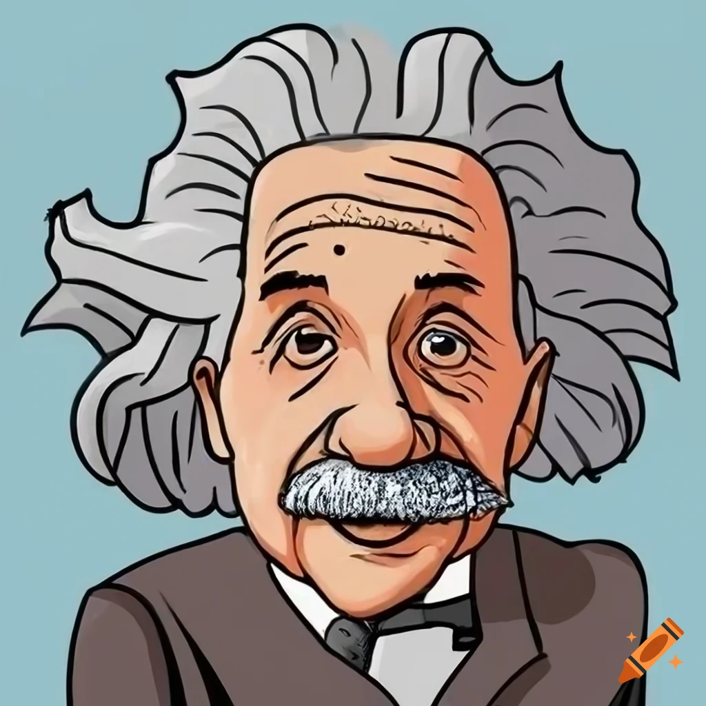 Portrait of einstein simple cartoon