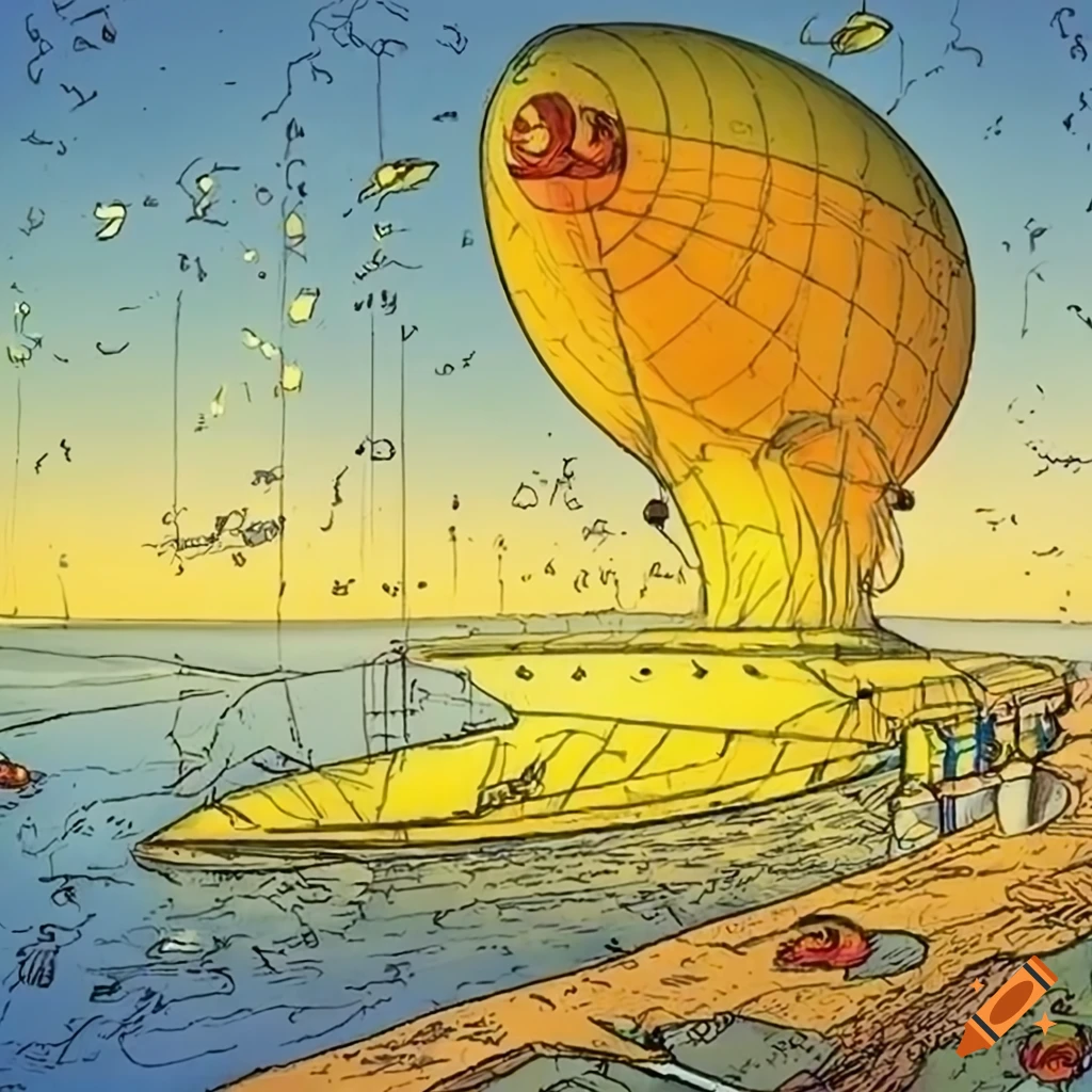 Yellow moebius zeppelin art on Craiyon