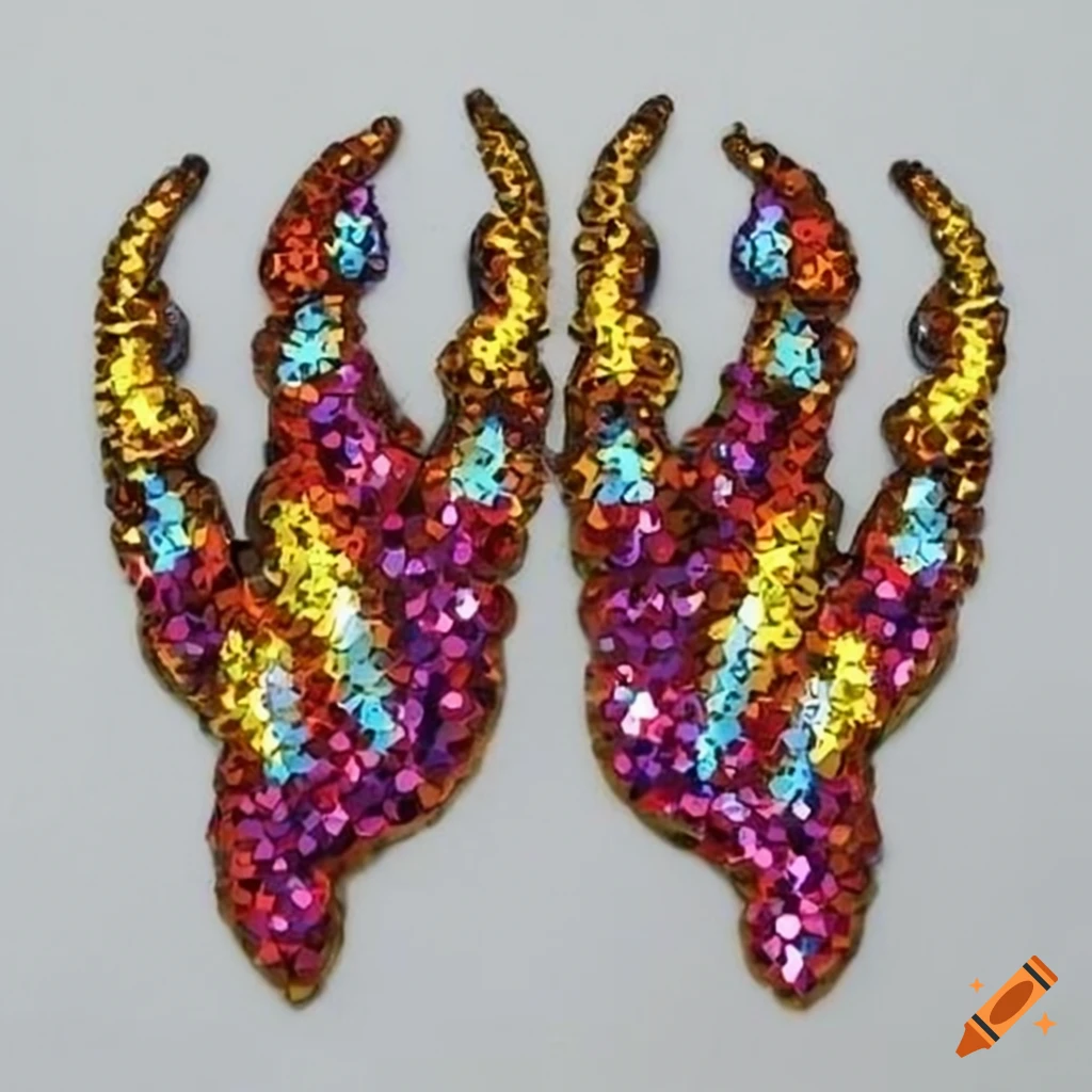 Flaming meteor claws embroidery sequin and beads