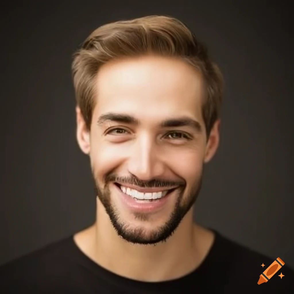 Handsome smiling man on Craiyon