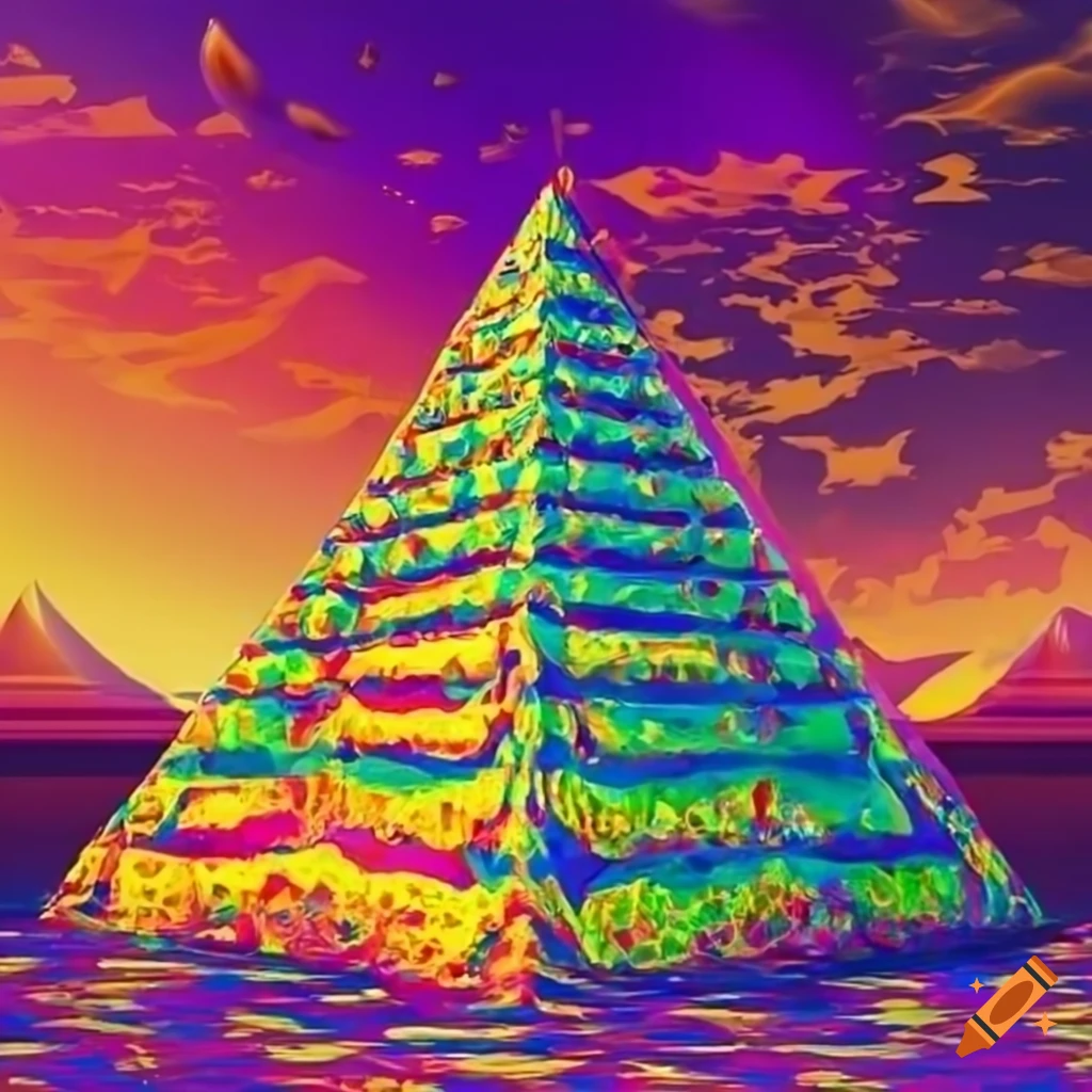 Psychedelic colorful pyramid