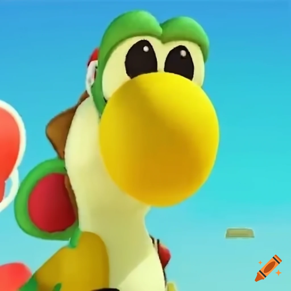 Yoshi is blushing with his heart thumping as he witnesses another Yoshi ...