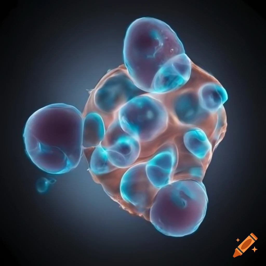 Cancer cells black background on Craiyon