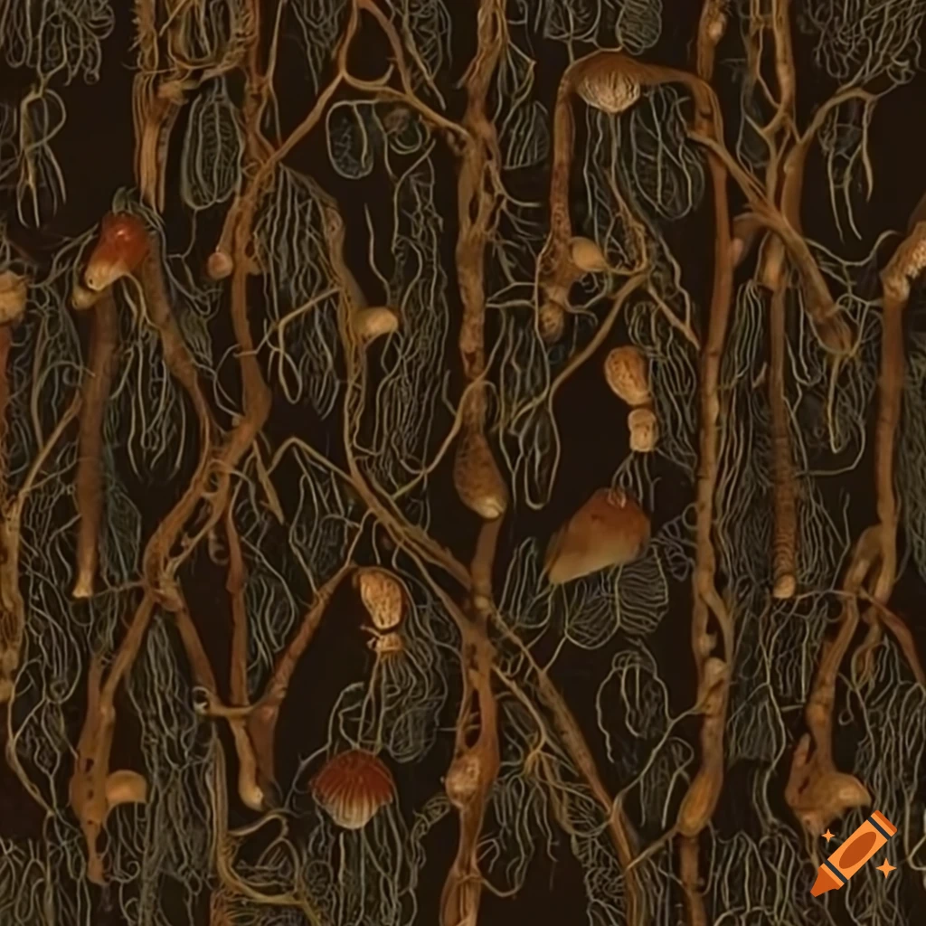 Pattern of roots plants fungi insects