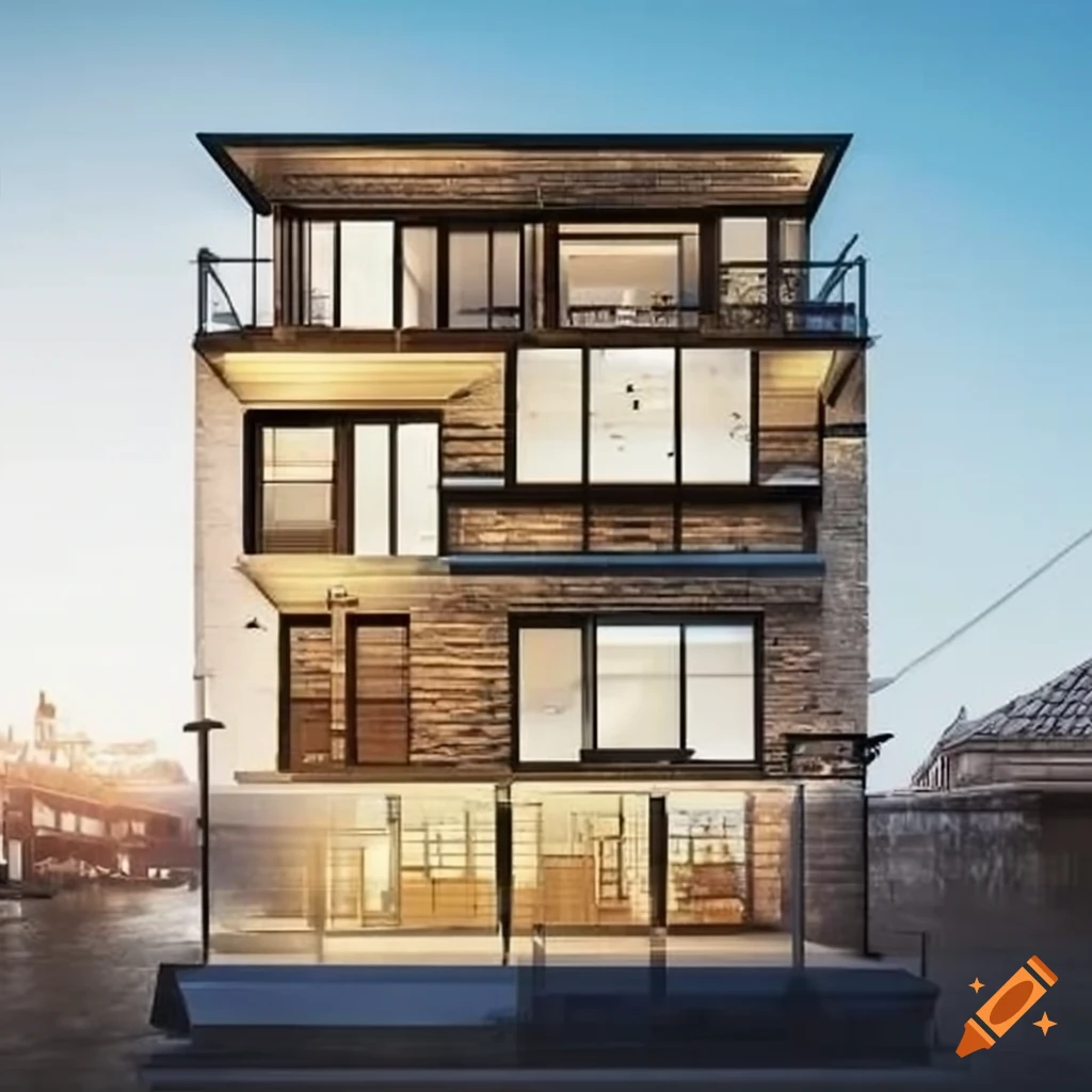 60 meter house 3 floors stone facade Along with the plan view and cut ...