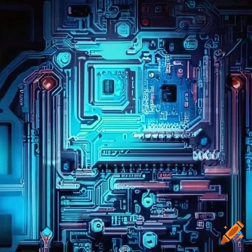 Close-up of a high-tech circuit board