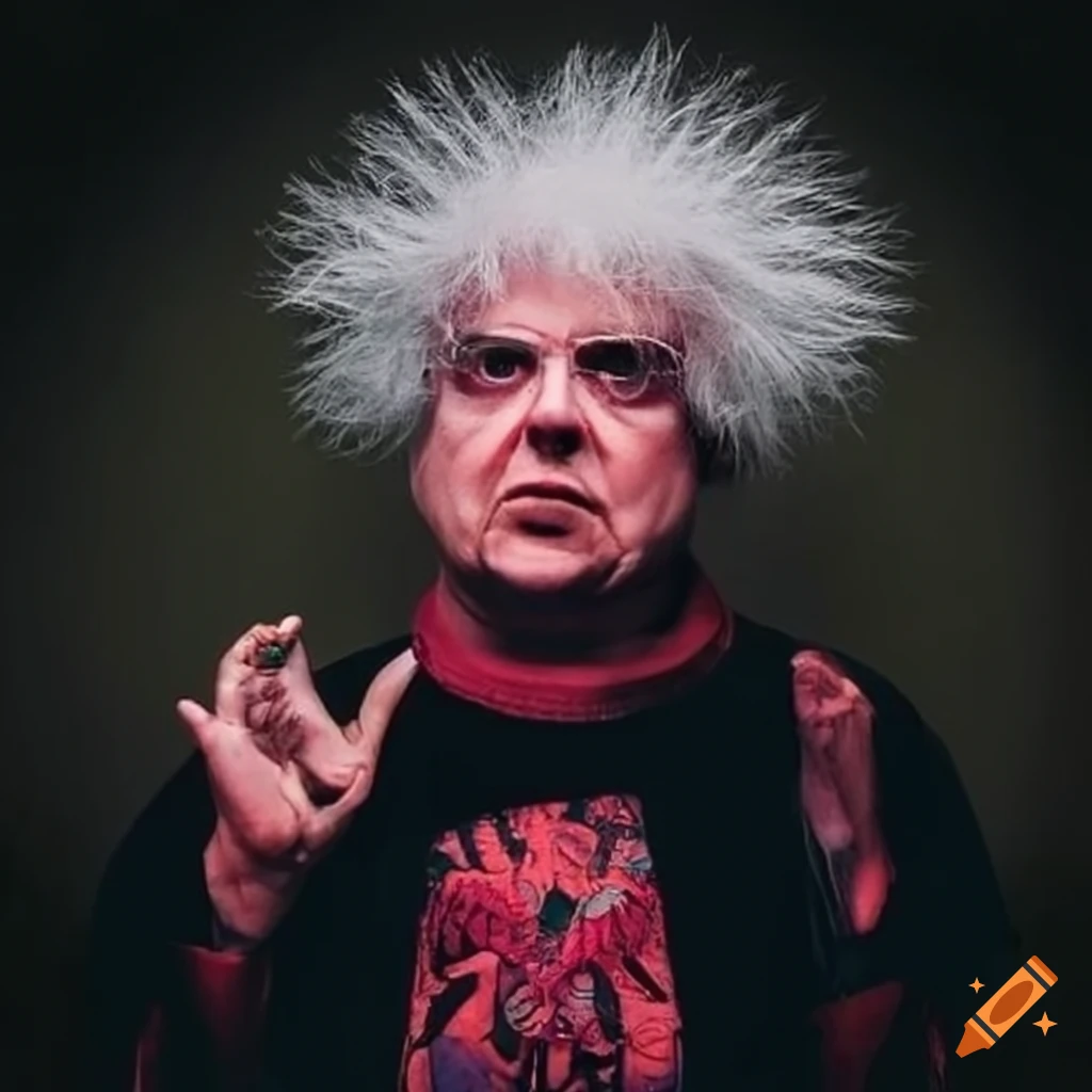 King Buzzo of the Melvins dressed as Dr. Frank-n-furter on Craiyon