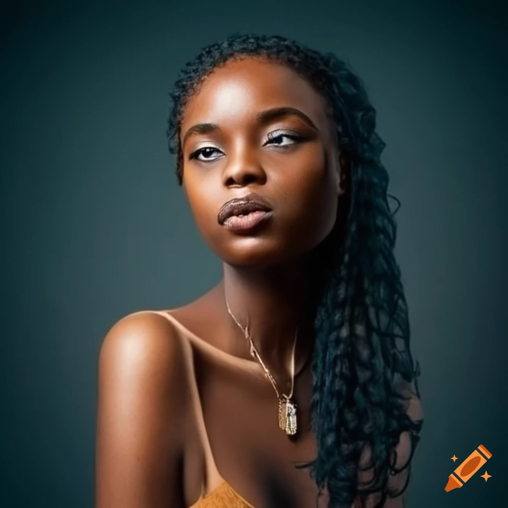 A stunning young woman with a mix of African and European features on ...