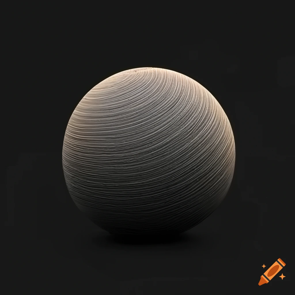 Black background. Inside one sphere there are many kinds of textures ...