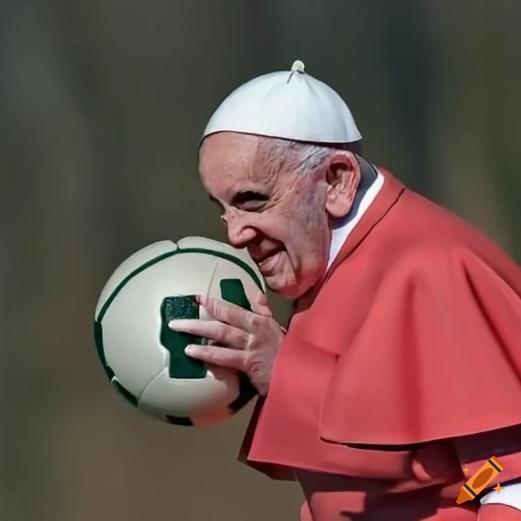 Pope francis playing football on Craiyon