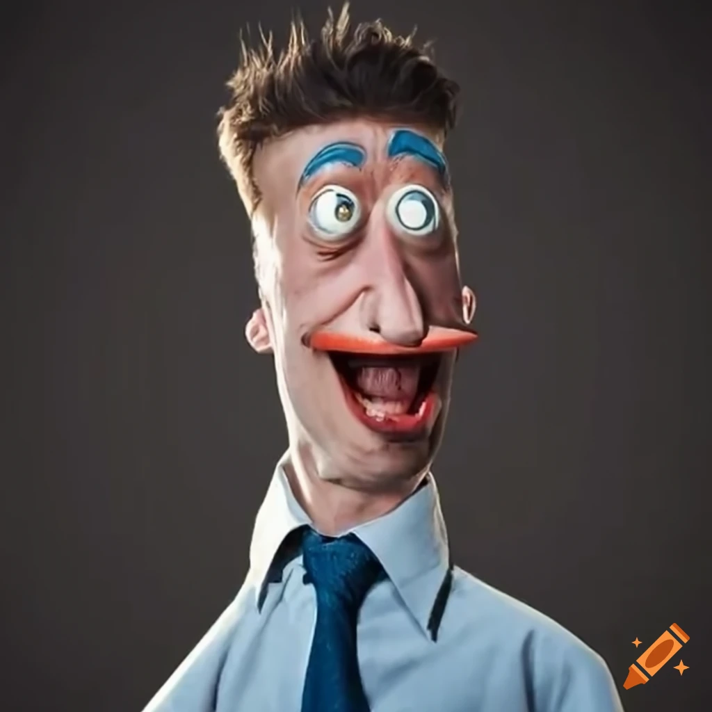 Tall thin silly man doing silly things on Craiyon