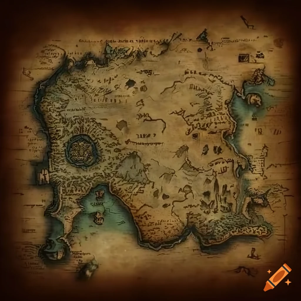 Old style ancient fantasy map