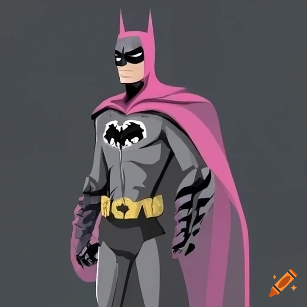 Batman in a pink batsuit on Craiyon