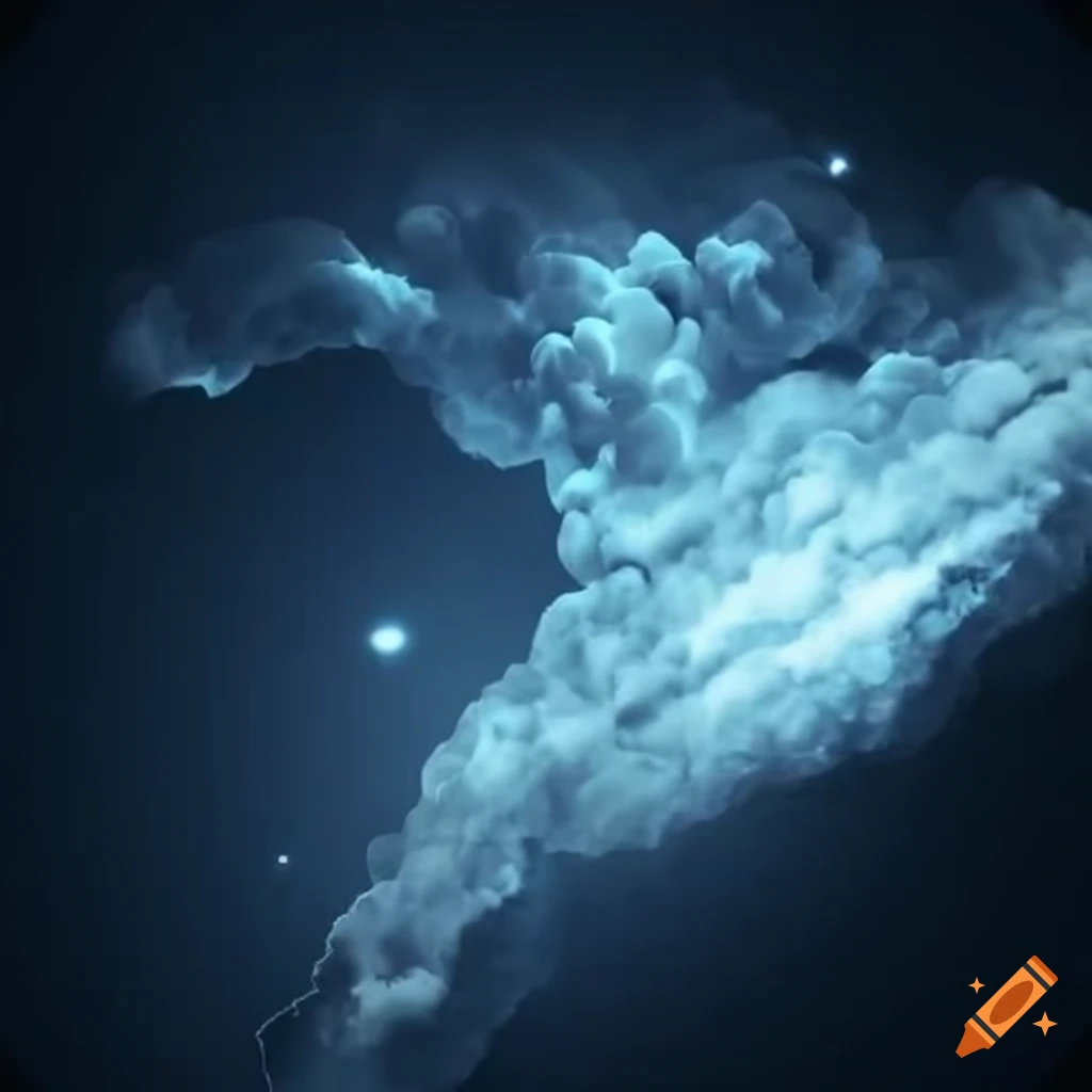 A white abstract cloud made with modern technology on Craiyon