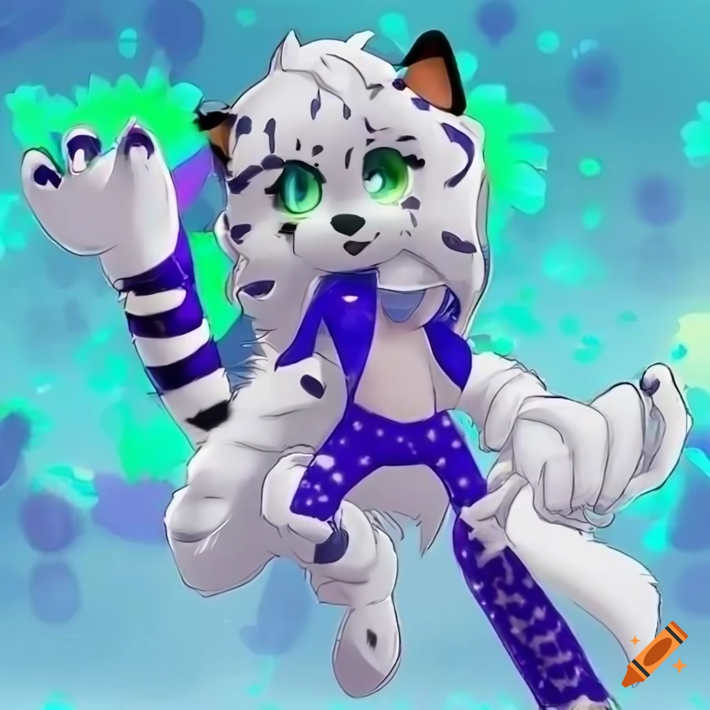 Snow leopard sonic oc on Craiyon