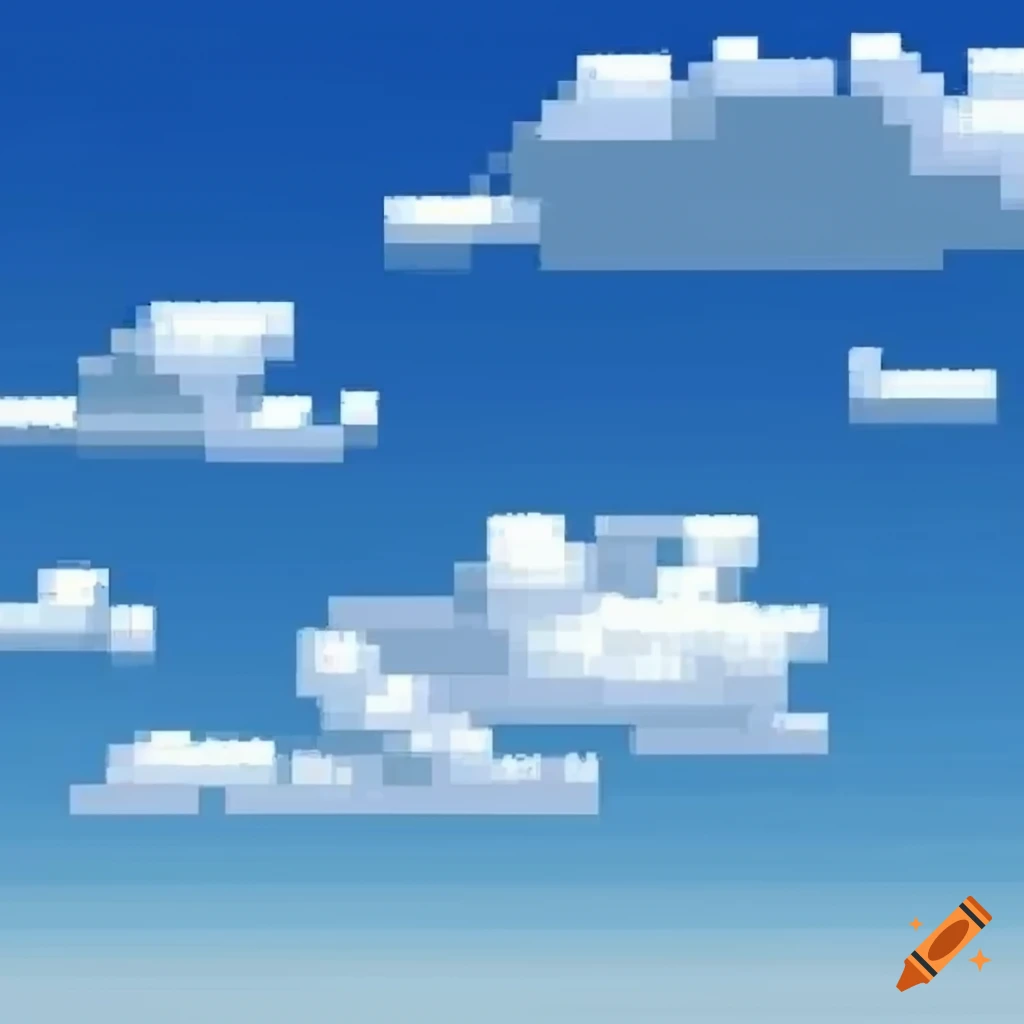 Endless pixel cloudy sky