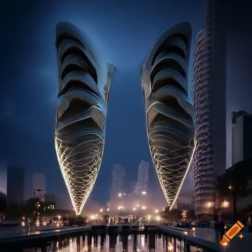 Singapore street view , stunning parametric architecture , cinematic ...