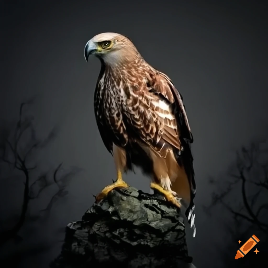 Hawk roosting film poster on Craiyon