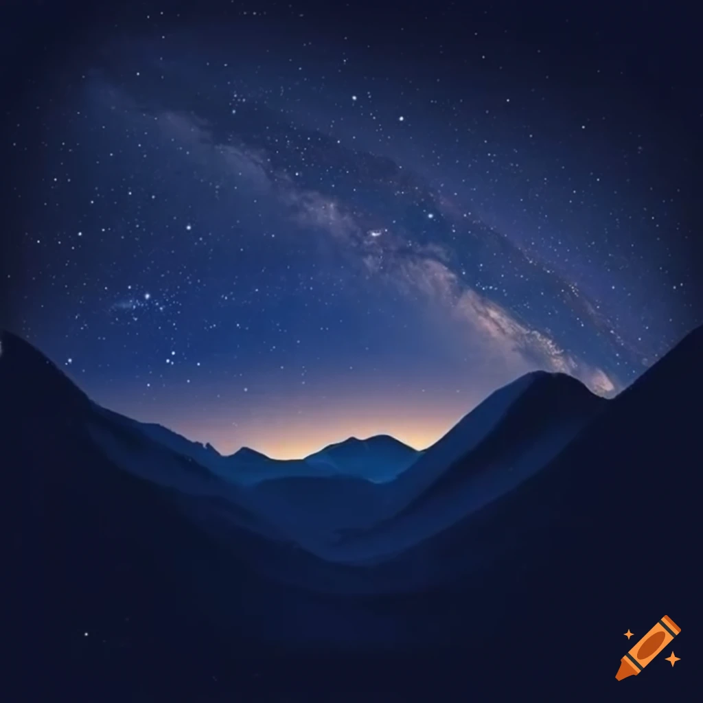 Mountains At Night Stars