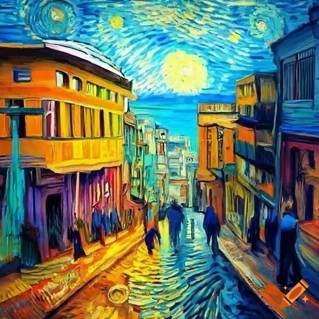 Avenida gran britaña valparaiso colors surrealism vincent van gogh