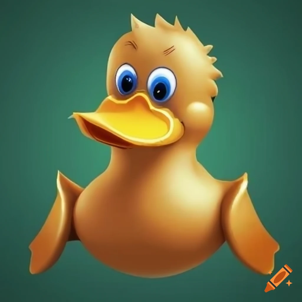 Make a cartoon gold duck on Craiyon