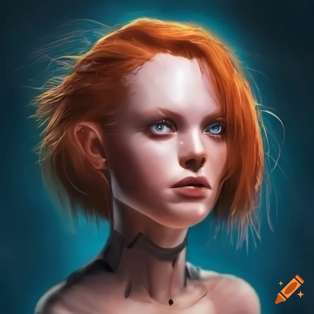 Ginger girl running sci-fi on Craiyon